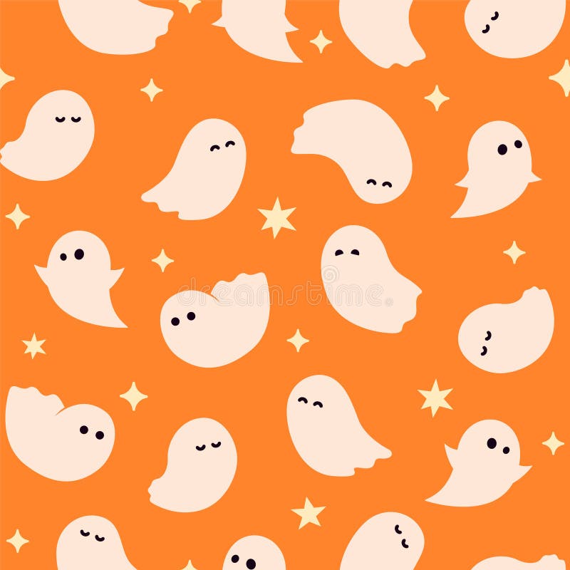 Cute ghost pattern stock vector. Illustration of isolated - 271633250