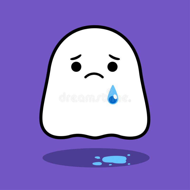 A Cute Ghost with Tears. Isolated Vector Illustration Stock ...