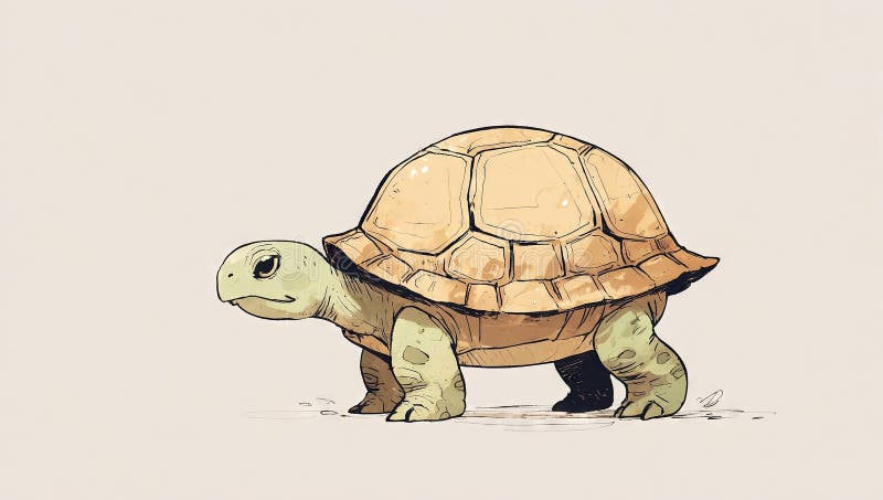 Cute Giant Turtle Illustration Portfolio. Anime Style Stock ...