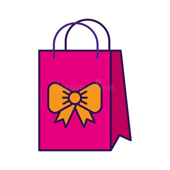 Cute gift bag cartoon stock vector. Illustration of merchandise - 93594095