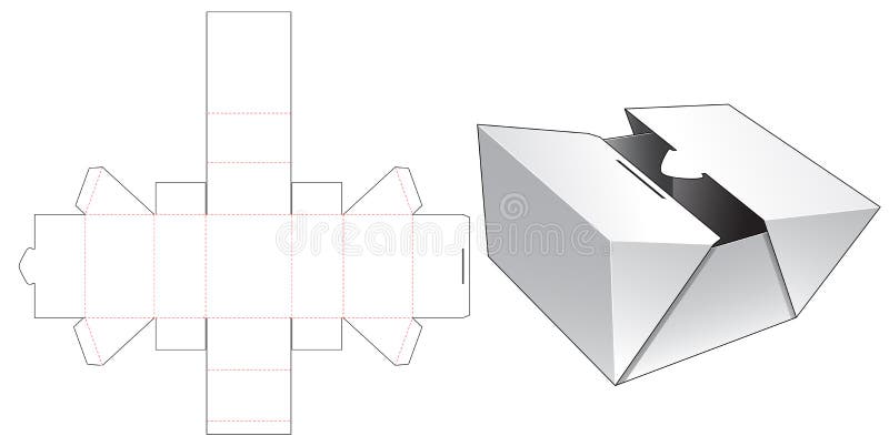 Cute Gift Box Die Cut Template Stock Vector - Illustration of cardboard ...
