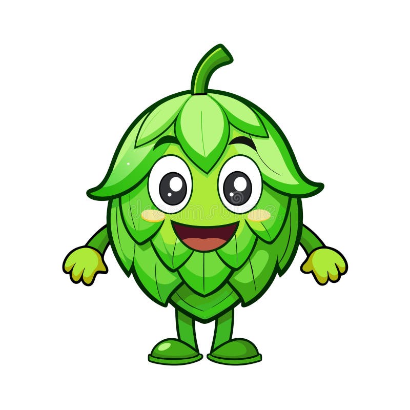 Cute Giggling Green Hops Cartoon Character Stock Vector - Illustration ...