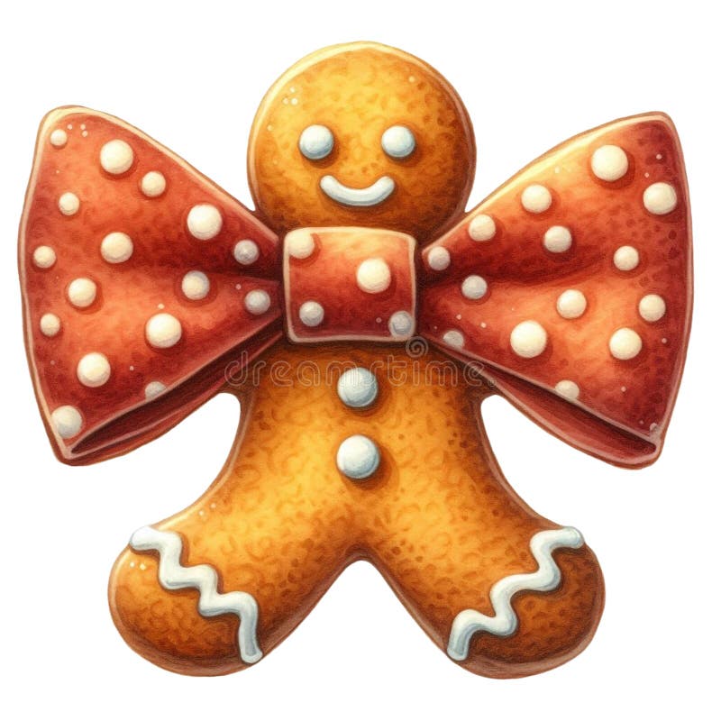 Cute Gingerbread Coquette Bow. Christmas Bow Stock Illustration ...