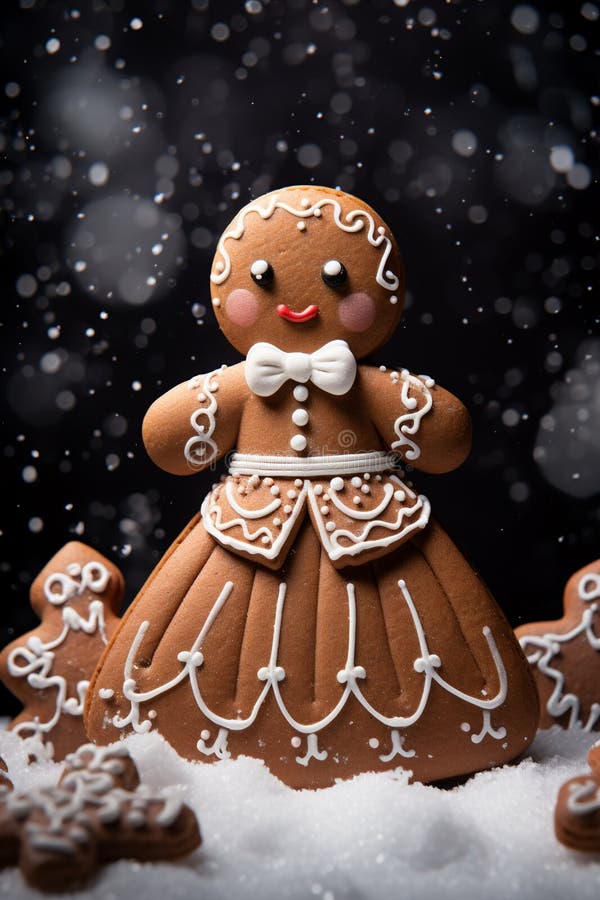 Cute Gingerbread Man, AI Generative Stock Illustration - Illustration ...