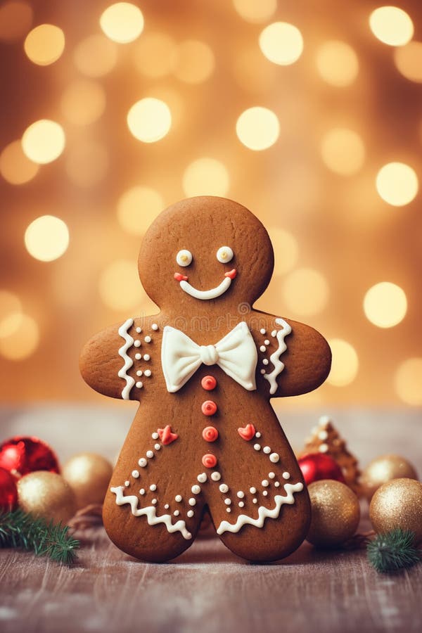 Cute Gingerbread Man, AI Generative Stock Photo - Image of hands, decor ...
