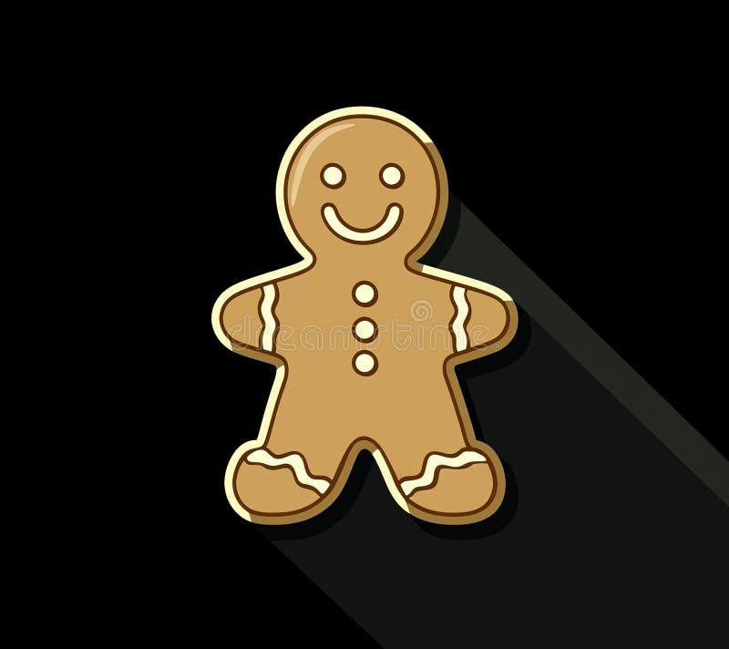 A Cute Gingerbread Man Cookie Icon. this Image Illustrates it Stock ...