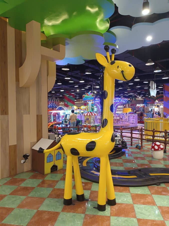 Cute Giraffe in a Children Playground Editorial Photo - Image of play ...