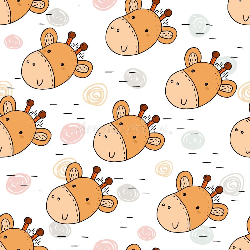 Cute Giraffe Pattern Print for Kids Stock Vector - Illustration of ...