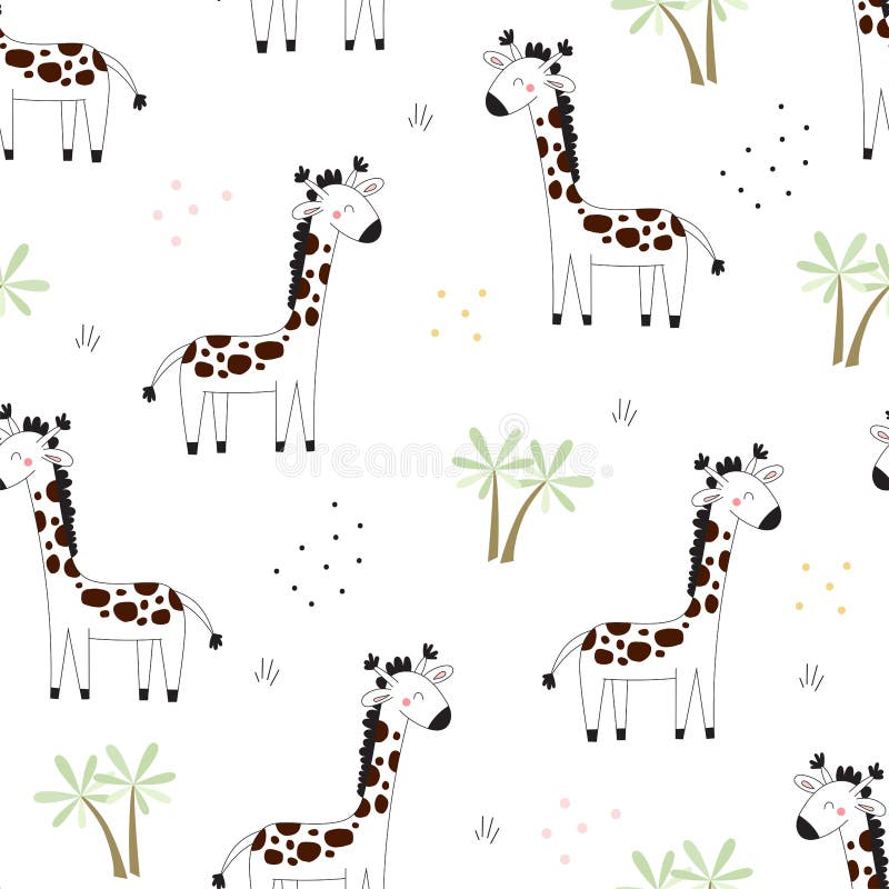Cute Giraffe Pattern Print for Kids Stock Vector - Illustration of ...