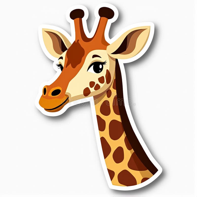 Cute Giraffe Sticker Design for Children S Decor or Scrapbooking ...
