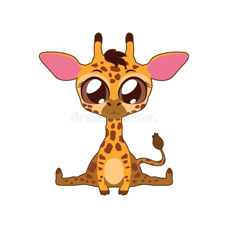 Cute Giraffe Avatar with Flat Colors Stock Vector - Illustration of ...