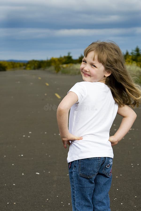 Cute girl looking back stock image. Image of back, face - 28837281