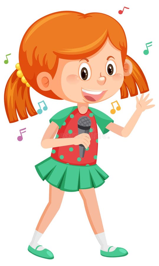 Cute Girl Cartoon Holding Microphone Singing Stock Vector ... Cute Girl Cartoon Holding Microphone Singing Stock Vector ...