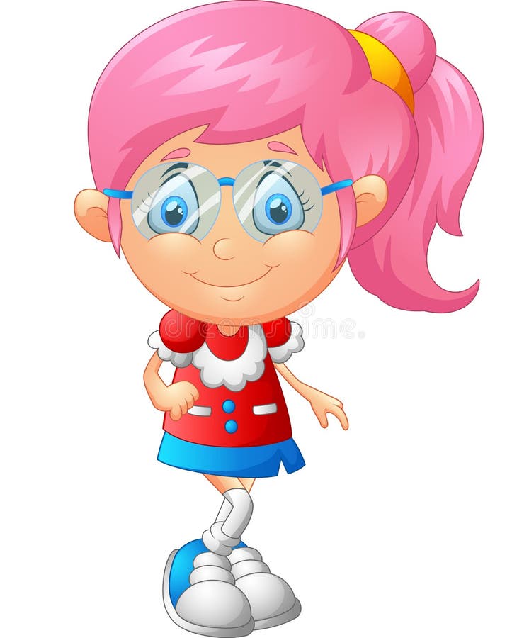 Happy little girl cartoon stock vector. Illustration of clipart - 62524591