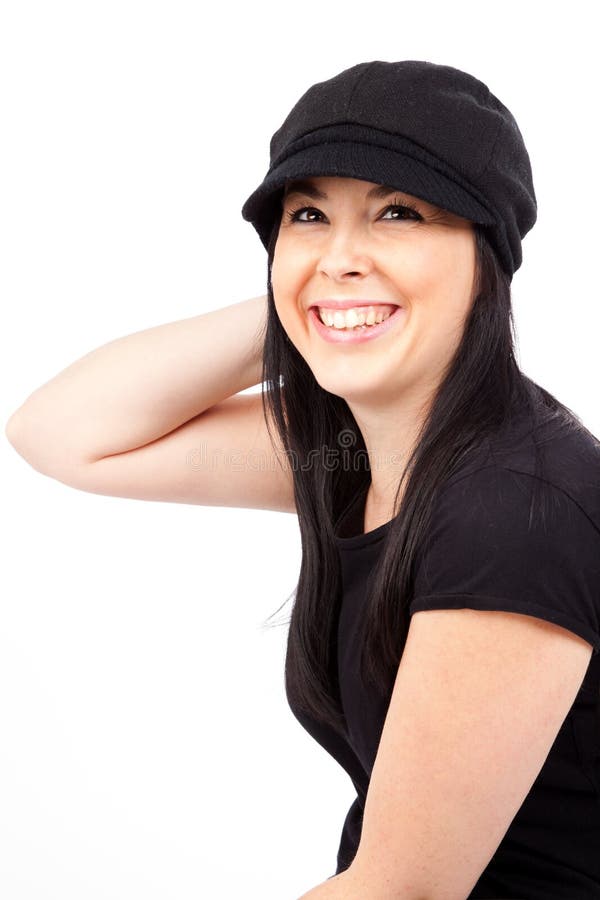 Cute Girl with a Casual Cap Stock Photo - Image of beret, pretty: 22686270