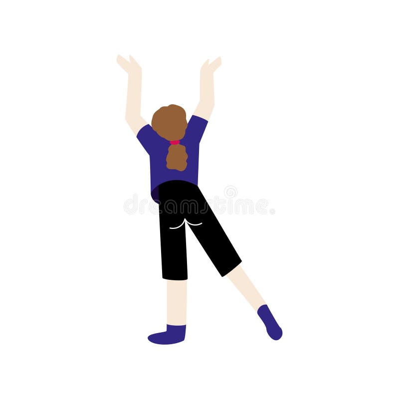 Cute Girl Character Raising Her Hands Vector Stock Vector ...