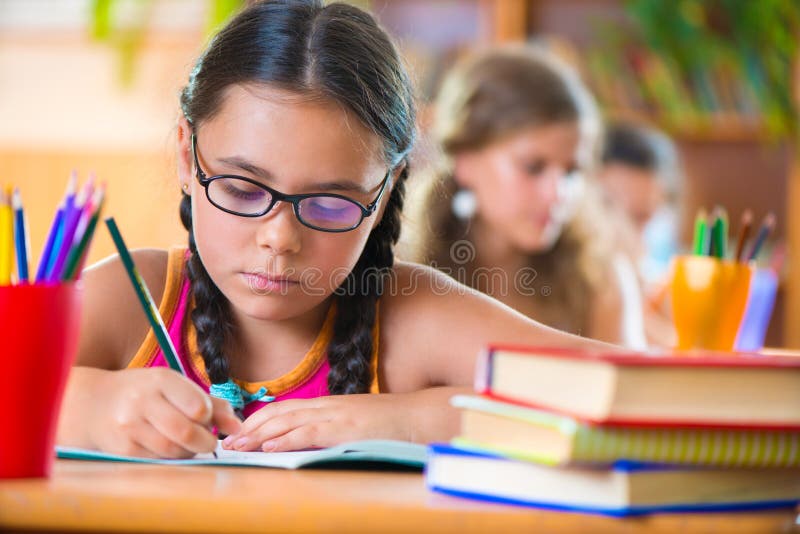 Group of School Kids Reading for Education Stock Photo - Image of ...
