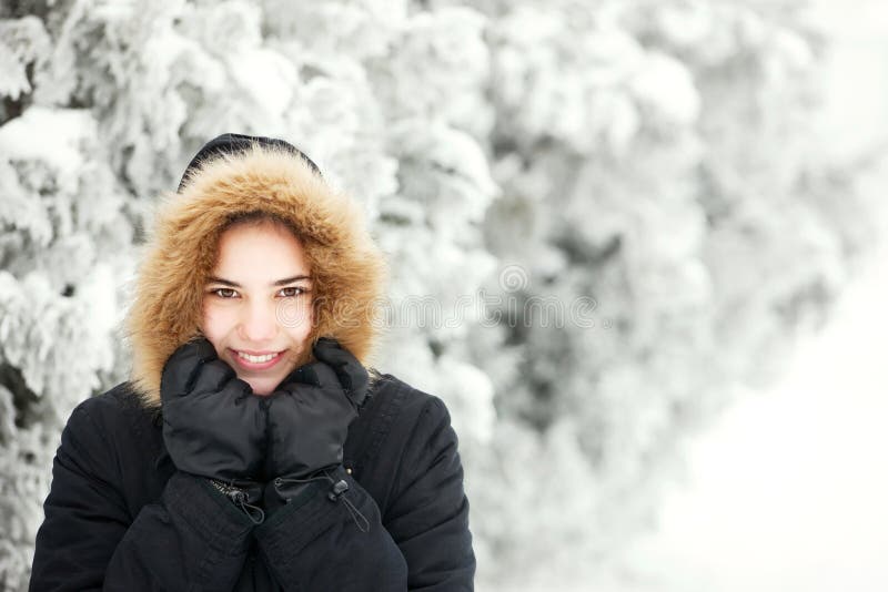Cute Girl on a Cold Winter Day Stock Photo - Image of fashion, park ...