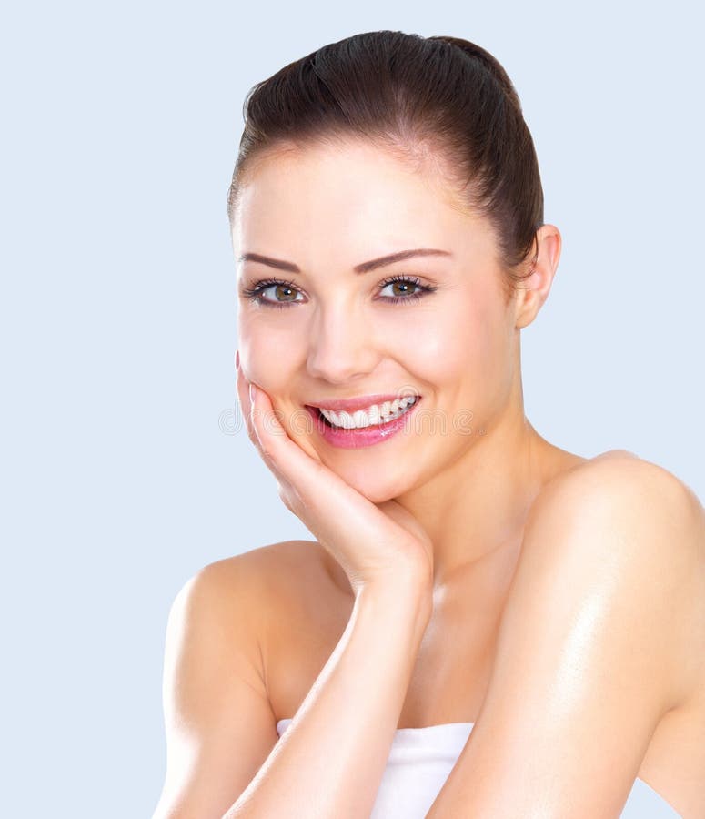 Cute girl with copyspace stock image. Image of lady, healthy - 4483775