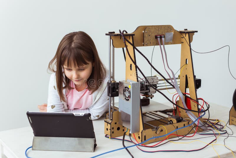 Cute Girl with 3d Printed Shutter Shades is Watching Her 3d Printer As ...
