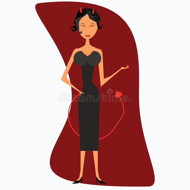 Cute girl devil stock vector. Illustration of design - 67648125