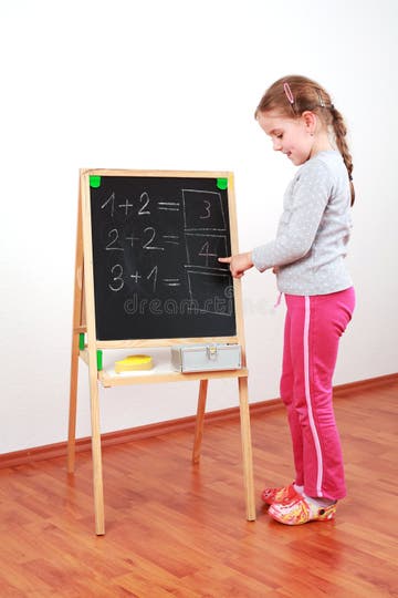Cute girl doing math stock photo. Image of learning, girl - 22491436