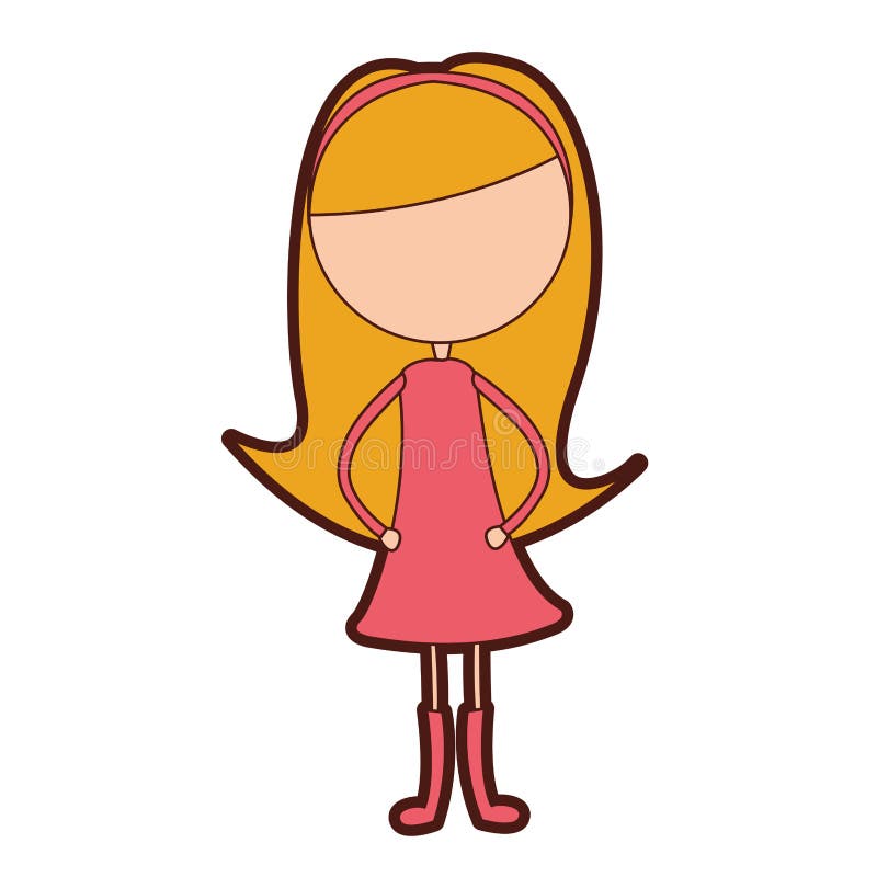 Cute Girl Drawing Character Stock Vector - Illustration of cute, lovely ...