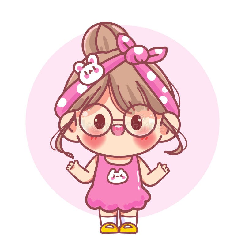 Cute Girl Explaining Something Cartoon Character Stock Vector ...