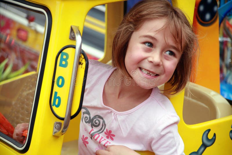 Cute Girl at the Fairground Stock Image - Image of expression, cute ...