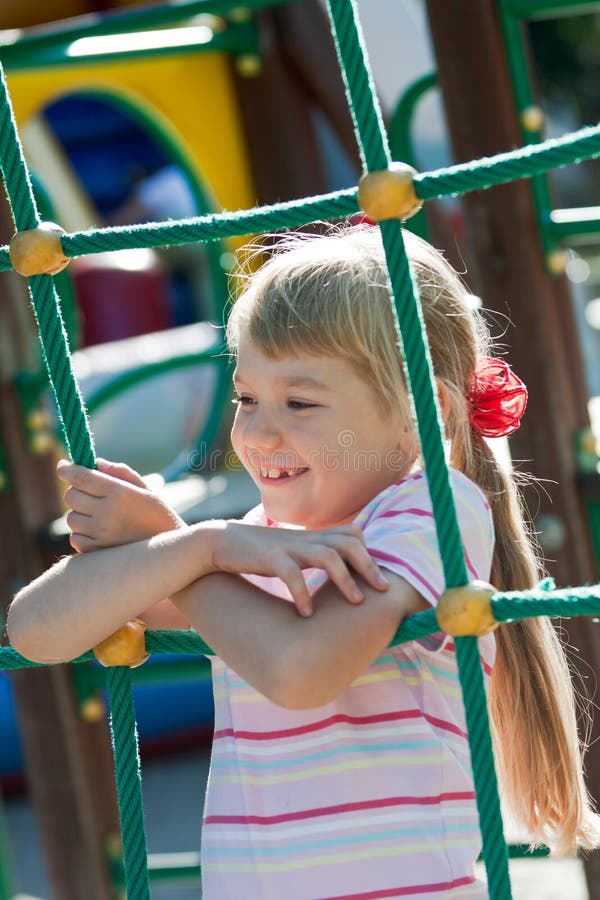Cute Little Girl Having Fun. Stock Photo - Image of outdoors, life ...