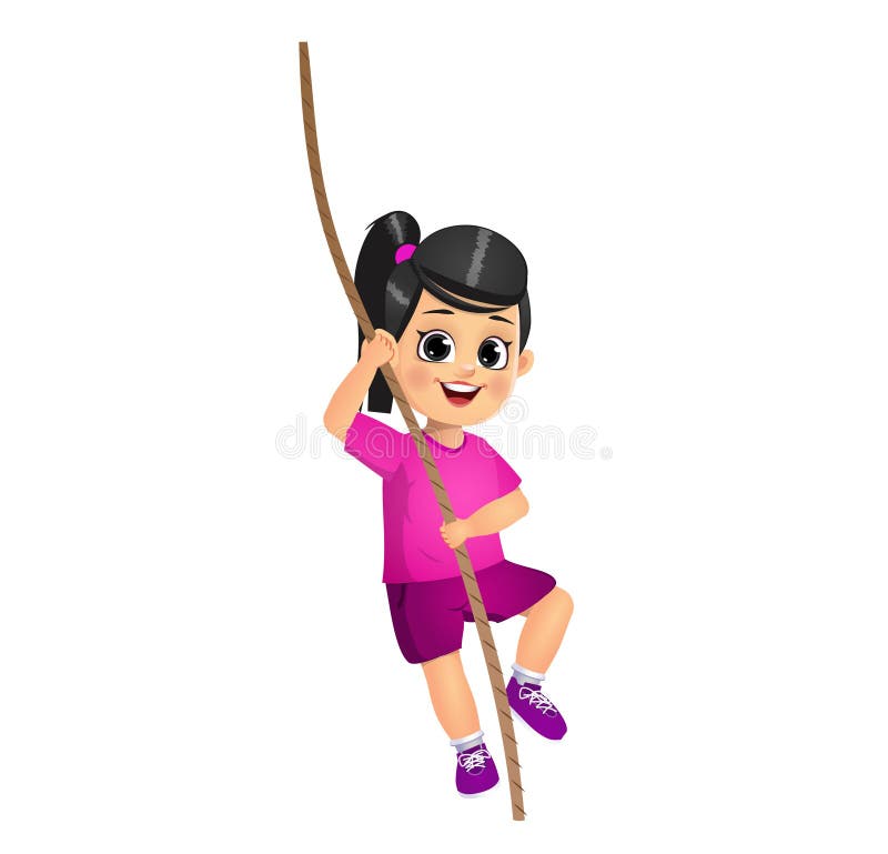 Girl Climbing Rope Stock Illustrations 862 Girl Climbing Rope Stock