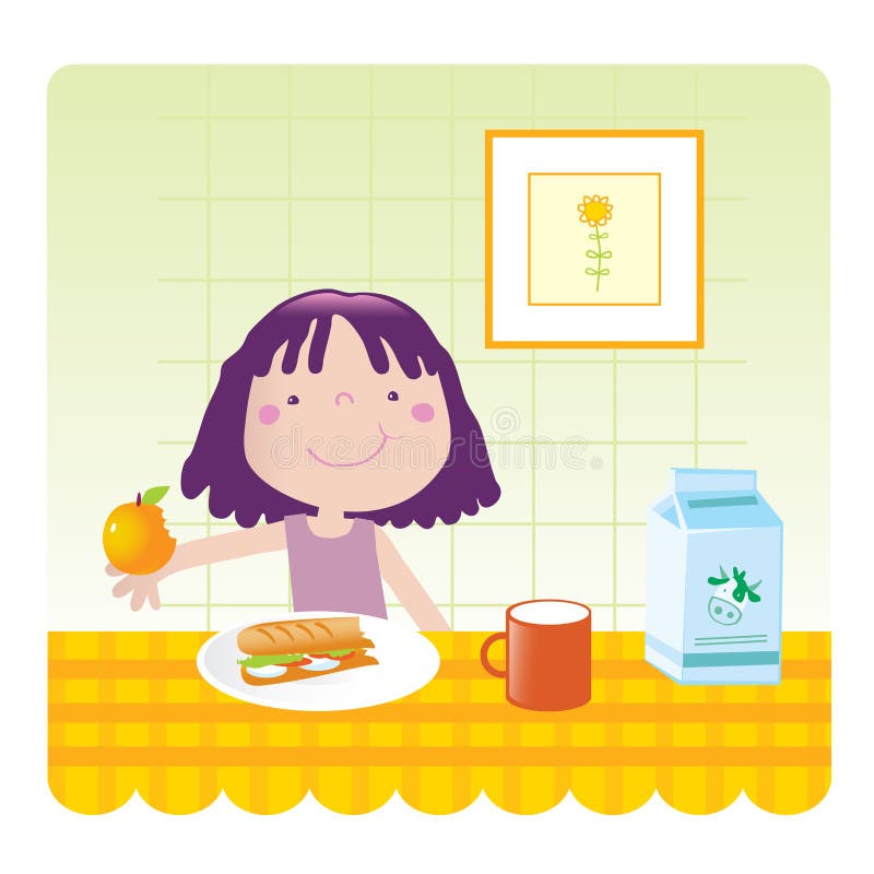 Girl Eating Breakfast Stock Illustrations – 3,194 Girl Eating Breakfast ...