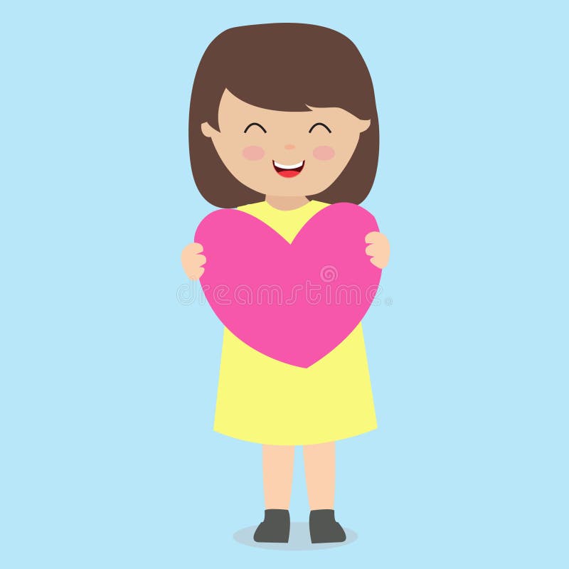 Cute Girl with Love Sign stock vector. Illustration of concept - 173463020