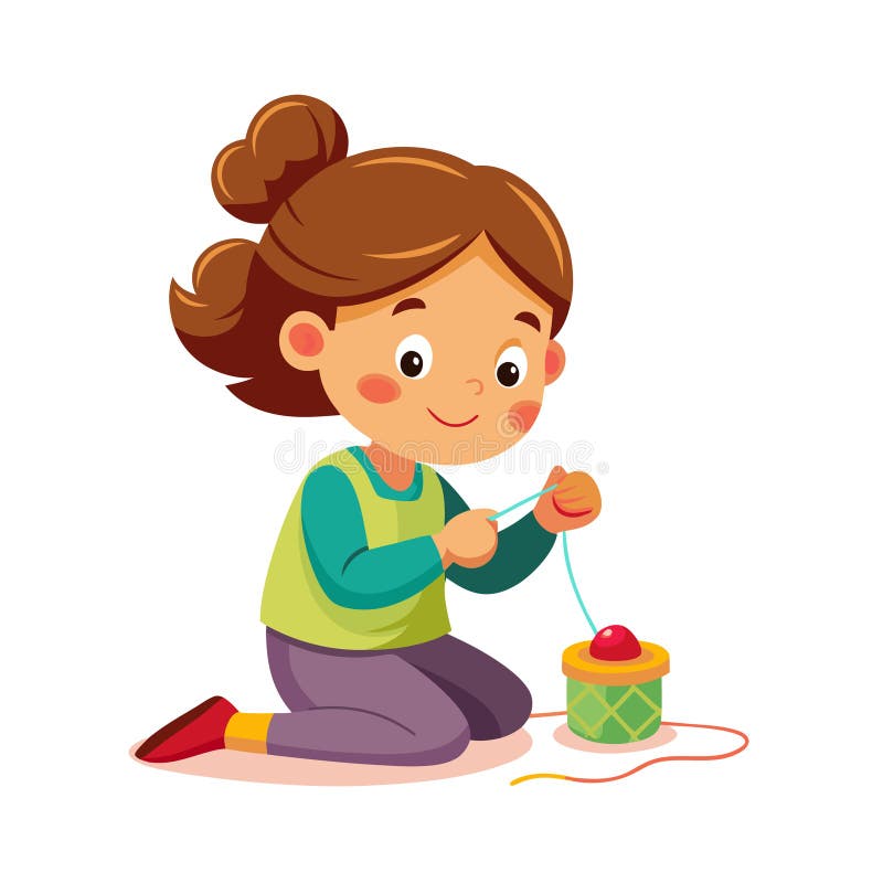 Cute Girl Playing Floor Stock Illustrations – 1,133 Cute Girl Playing ...