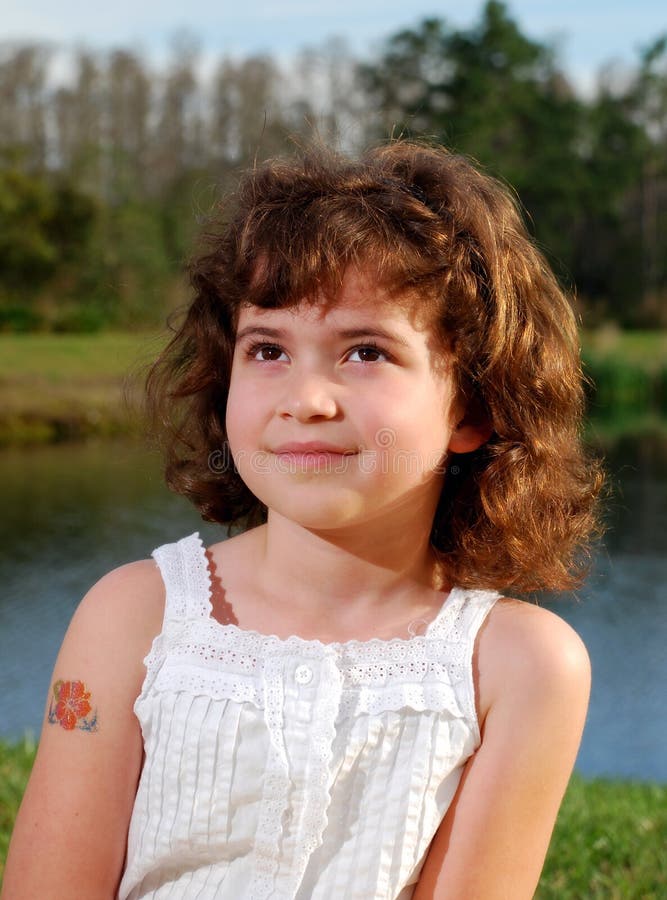 Cute girl portrait stock image. Image of long, view, eyelashes - 4704889