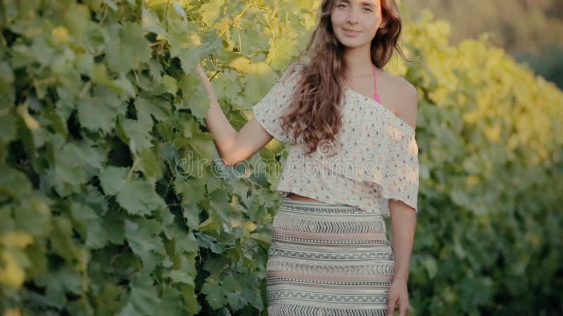 Cute Girl Posing Near the Vine Stock Footage - Video of girl, beautiful ...