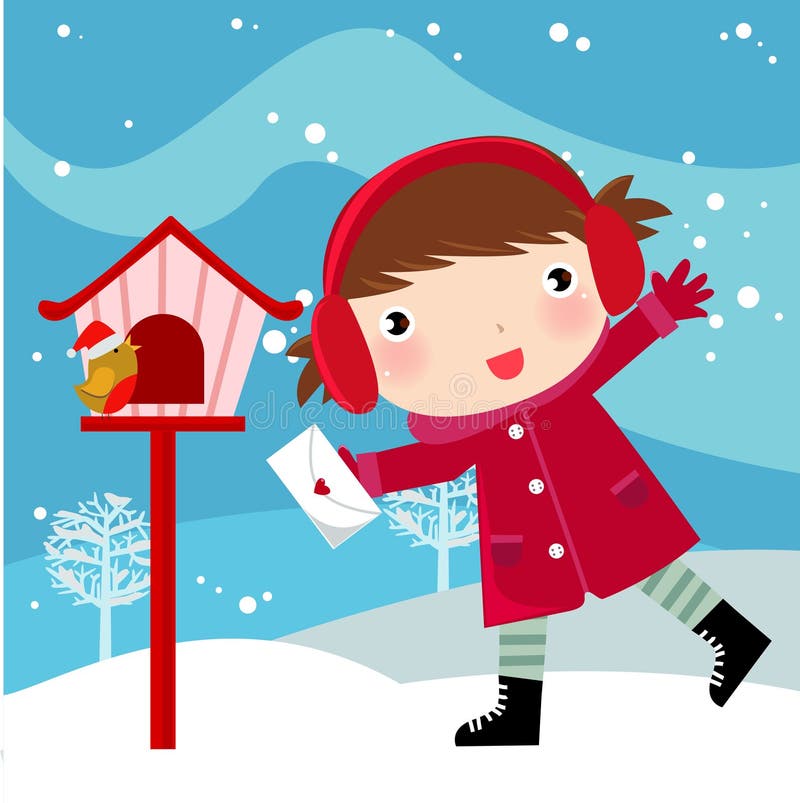 Cute girl post stock vector. Illustration of isolated - 12087787