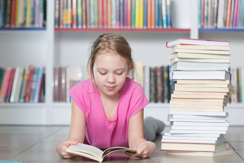 Girl with Computer and Book on White Background Stock Photo - Image of ...