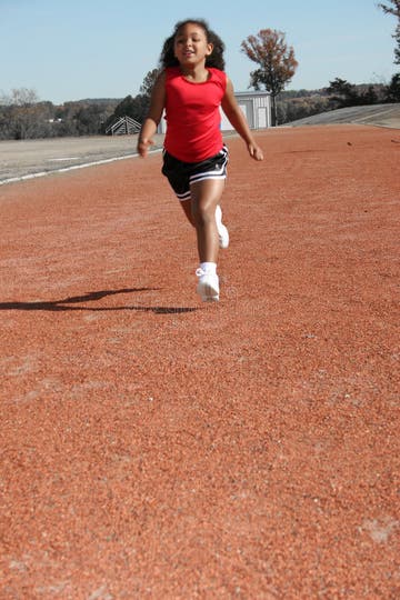 Cute girl running stock photo. Image of race, smiling - 8378296