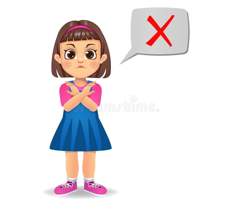 Cute Boy Saying Correct and Wrong Stock Illustration - Illustration of ...