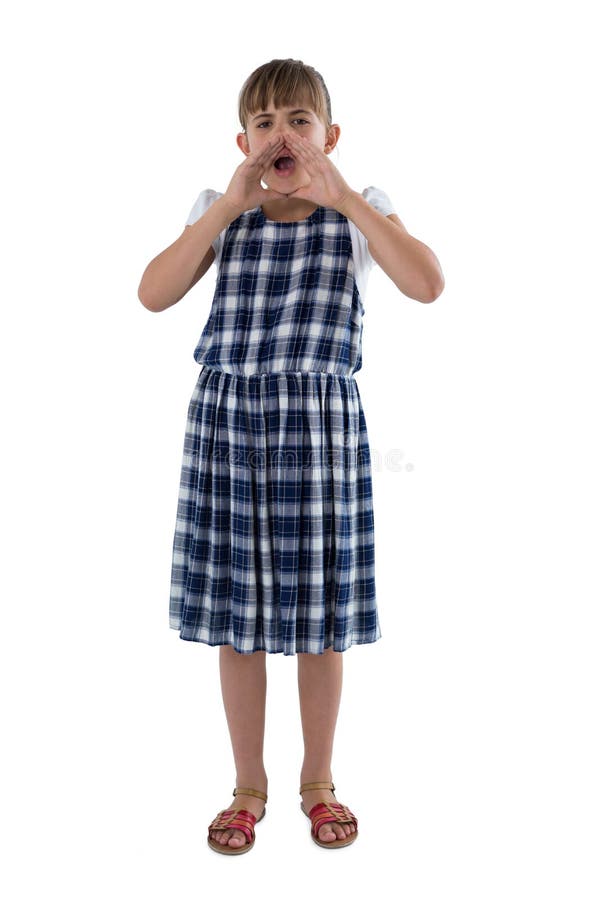 Cute girl shouting stock photo. Image of close, isolated - 8382280
