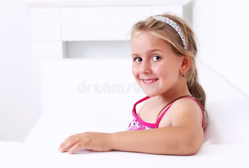 Cute girl smiling stock image. Image of girl, inside - 25115553