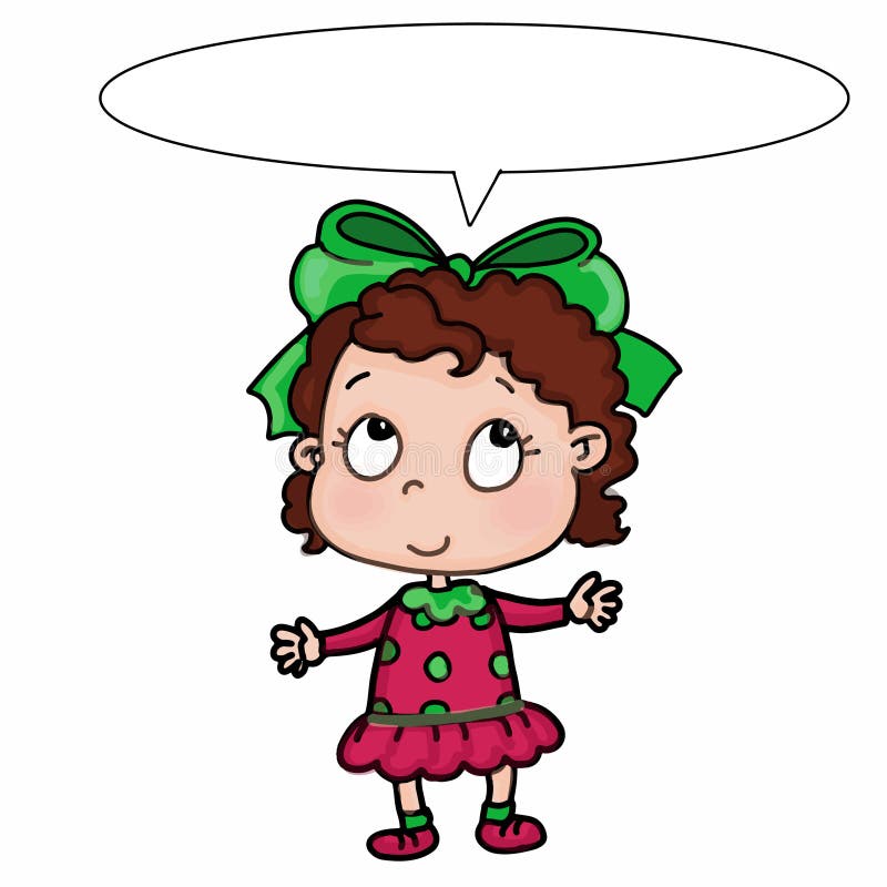 Little Girl Speaking Stock Illustrations – 624 Little Girl Speaking ...