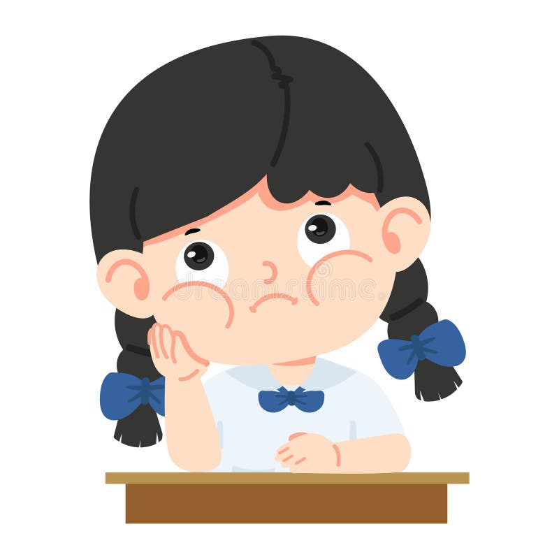 Cute Girl Student with Red Umbrella Stock Vector - Illustration of ...