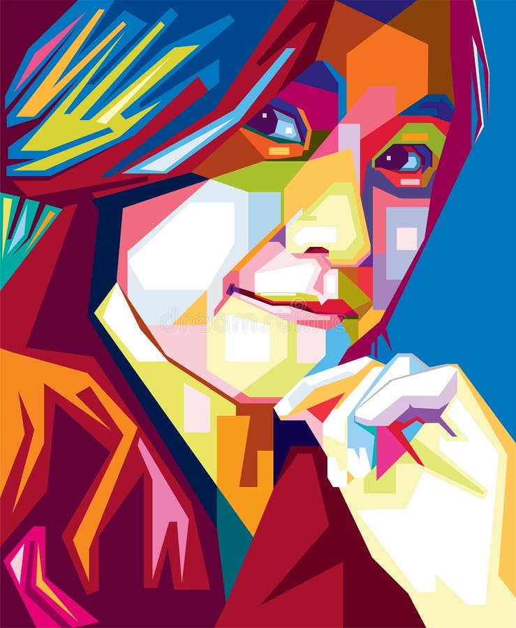 Cute Girl Vector Pop-art Portrait Stock Vector - Illustration of ...
