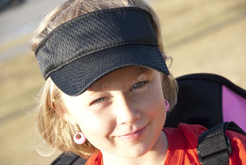 Cute Girl with Visor stock image. Image of shining, walk - 6658309