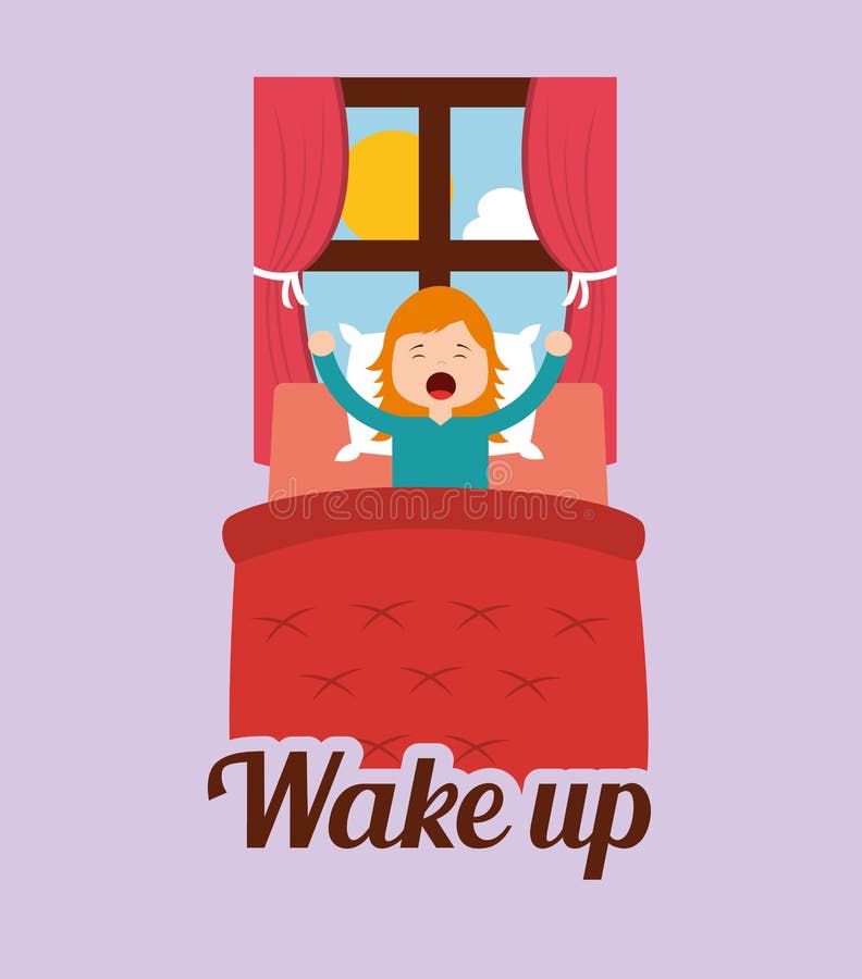 Girl Wakes Up Stock Vector Illustration Of Bedroom 255862777