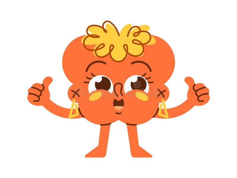 Cute Girlish Weirdoes Character Illustration Stock Vector ...