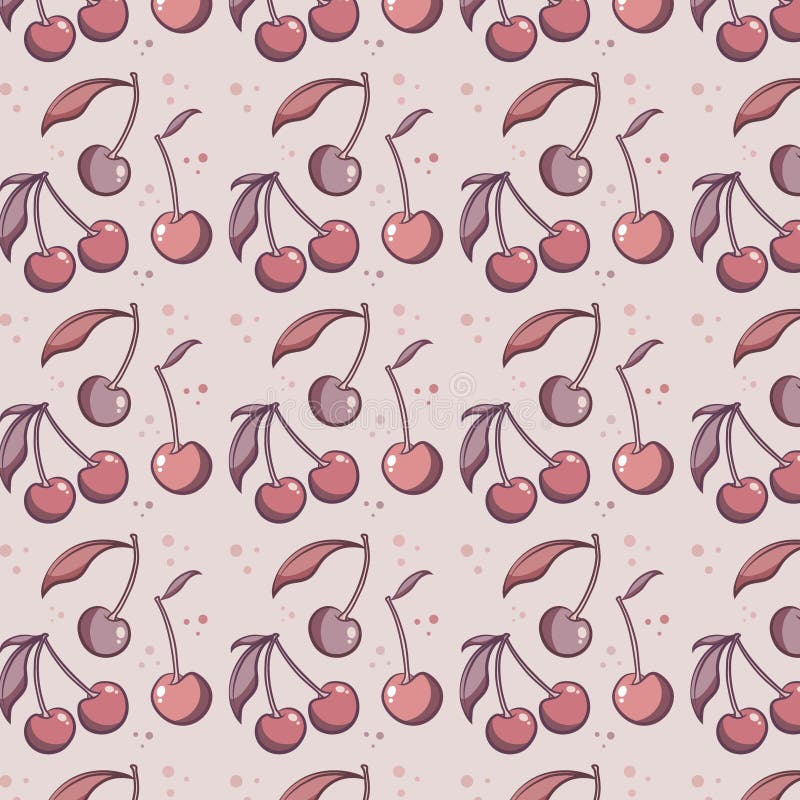 Cute Cherry Pattern Stock Illustrations – 16,549 Cute Cherry Pattern ...