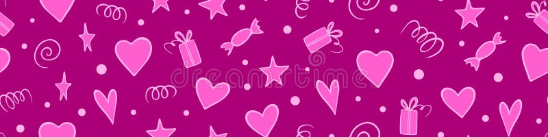 Cute Girly Seamless Pattern Stock Vector - Illustration of party ...